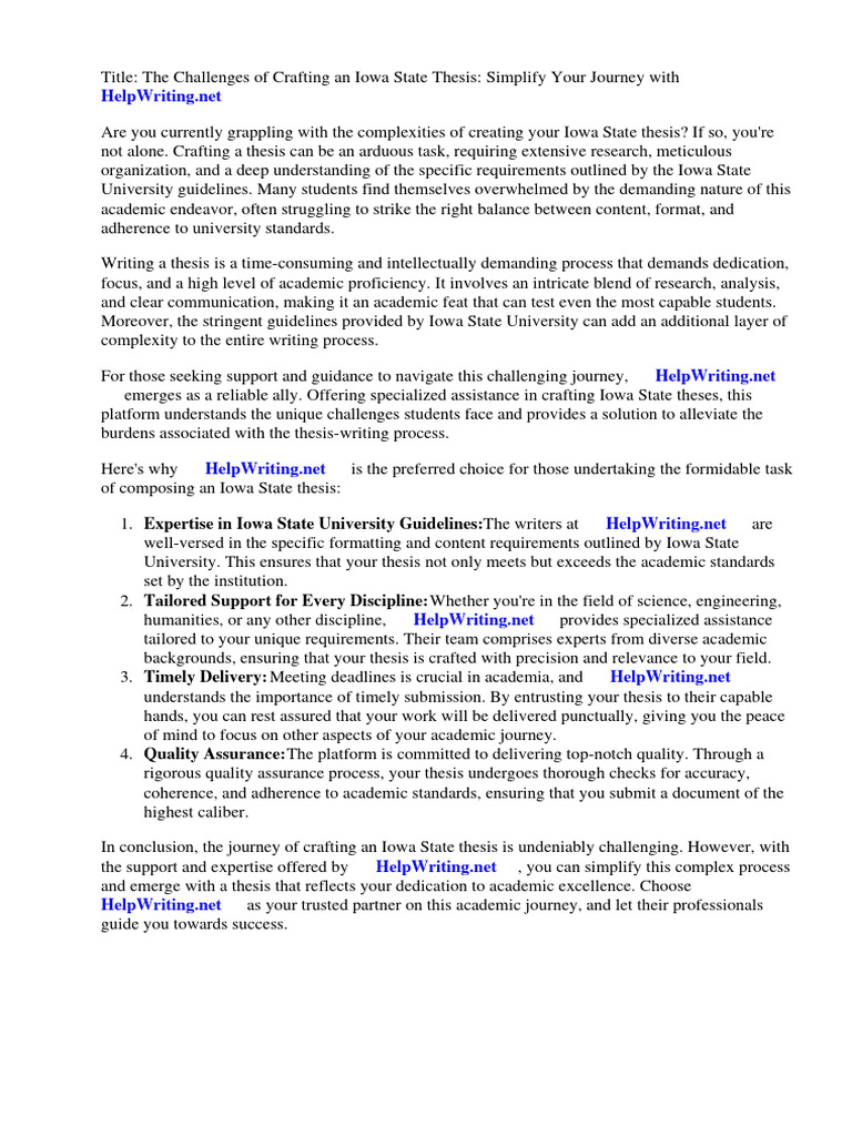 Iowa State Thesis Template | PDF | Thesis | Essays