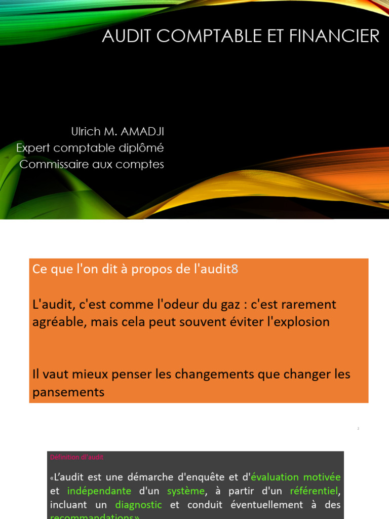 Audit Comptable : Cadre et Méthodologie | PDF | Finance et gestion monétaire | Droit