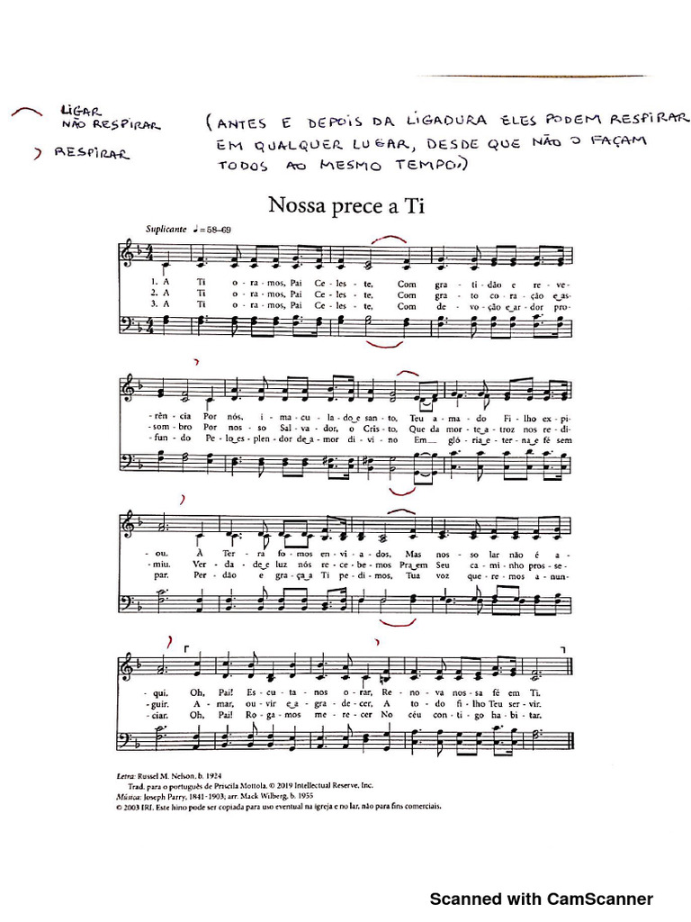 Nossa Prece a Ti coral prof Nelson | PDF