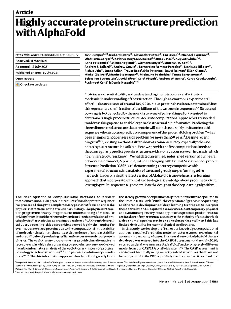 2021 Nat Alphafold2 | PDF