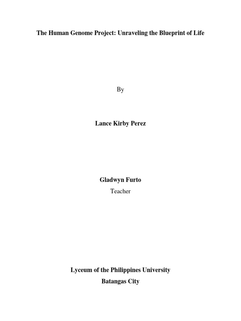 The Human Genome Project: Unraveling the Blueprint of Life | PDF