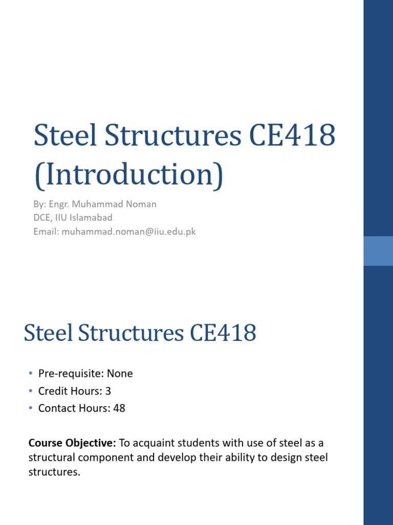 Lecture 1 Introduction | PDF | Structural Load | Iron Lecture 1 Introduction | PDF | Structural Load | Iron