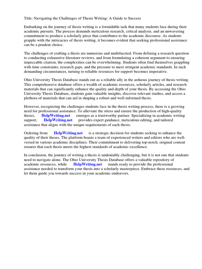 Thesis Writing Support for Students | PDF | Tragedy