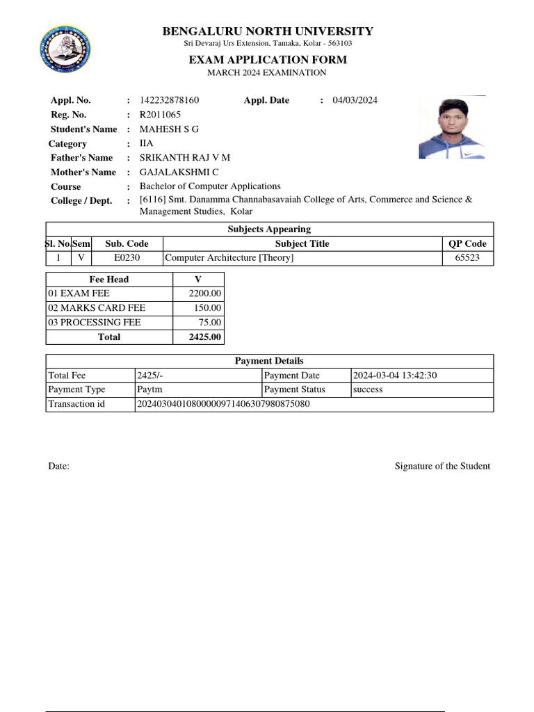 March 2024 Exam Application Form | PDF | Banking Technology | Computing