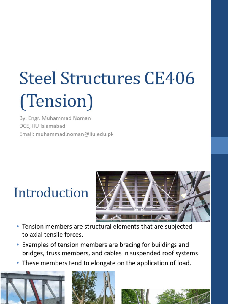 Understanding Tension Members in Steel Structures | PDF | Strength Of ...