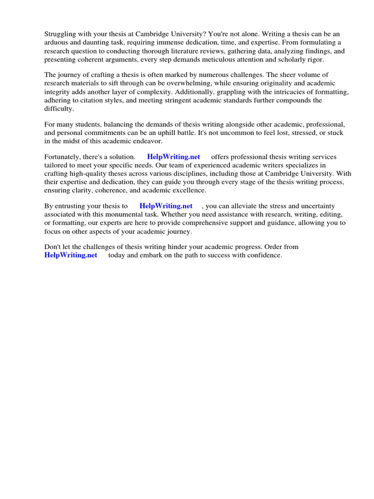 Cambridge Thesis Writing Aid | PDF | Thesis