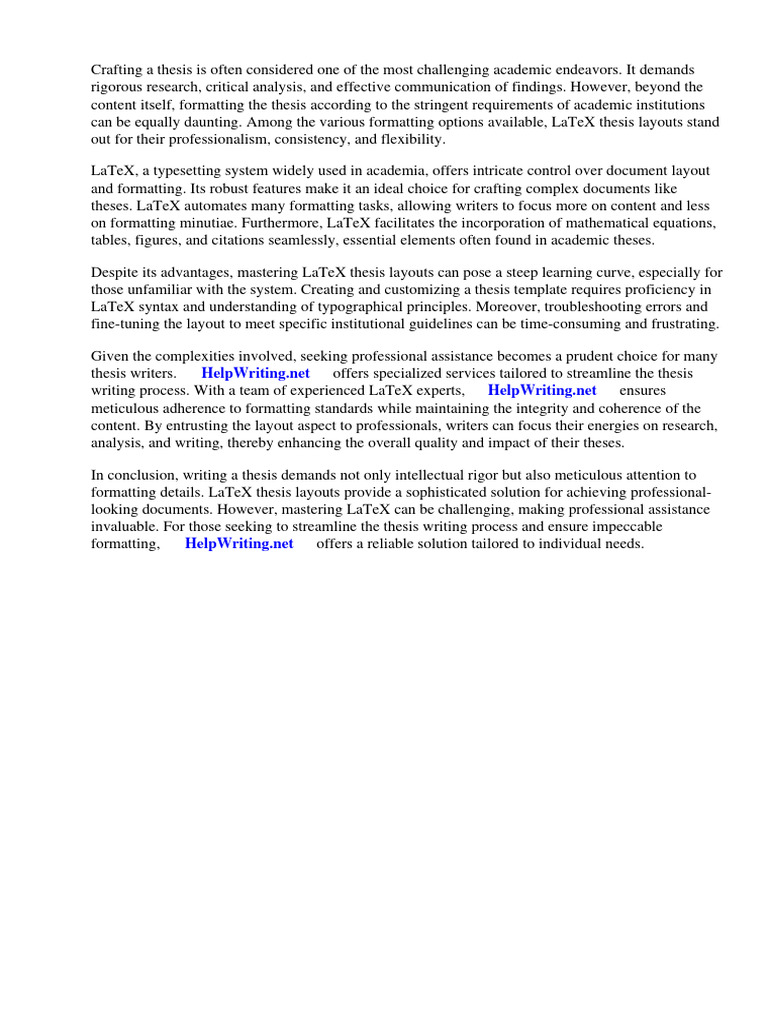 Latex Thesis Layouts | Download Free PDF | Page Layout | Thesis