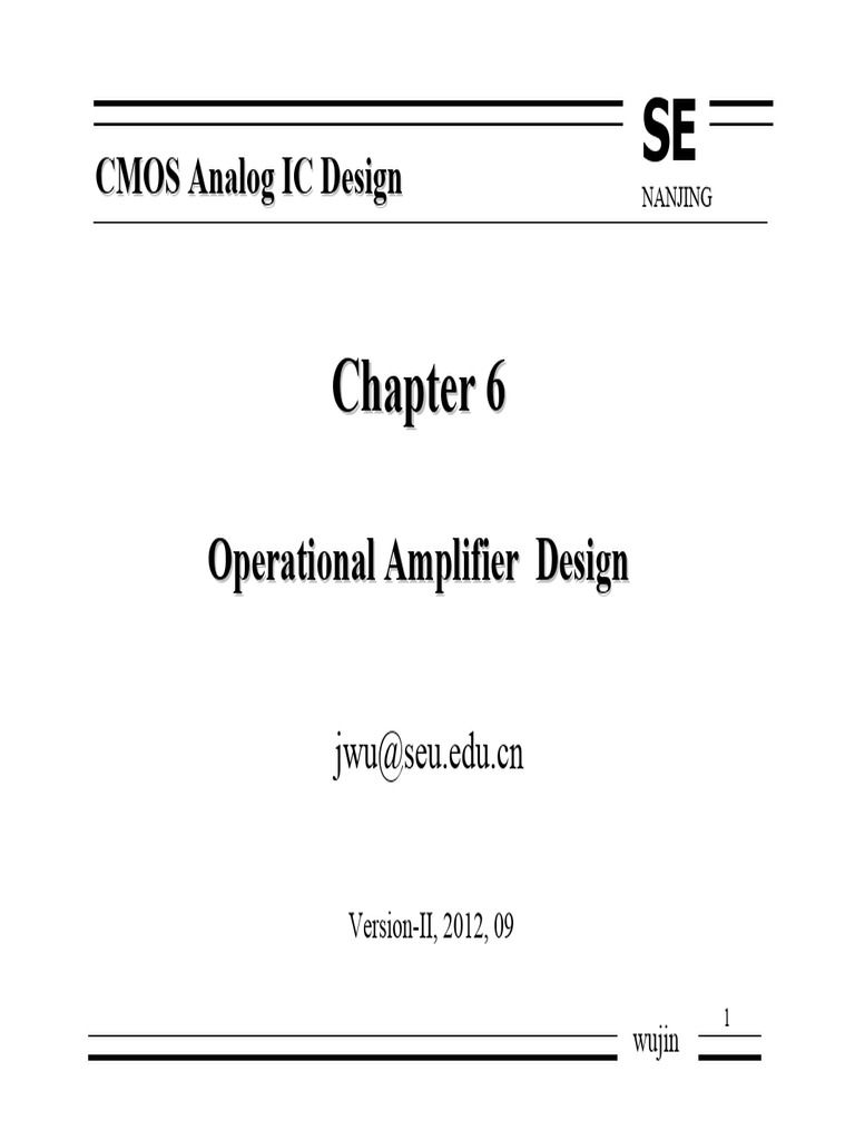 Eetop - CN - Chapter 6 OP Design | PDF | Operational Amplifier | Amplifier