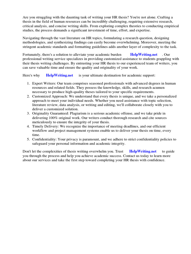 Hr Thesis PDF | PDF | Human Resource Management | Thesis