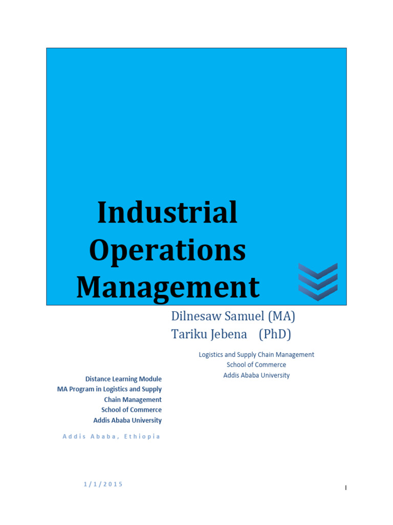 Industrial Operations Management | PDF | Operations Management | Lean Manufacturing
