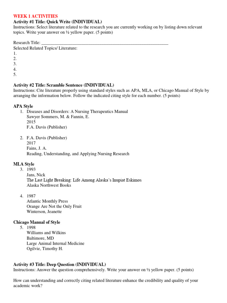 Q2 Chapter 2 Activities | PDF | Hypothesis | Rubric (Academic)