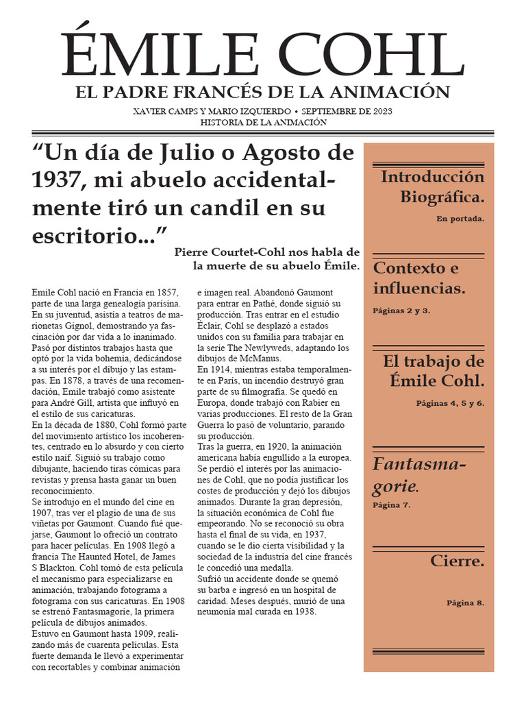 Xavier Camps. Mario Izquierdo. Emile Cohl | PDF | Animación