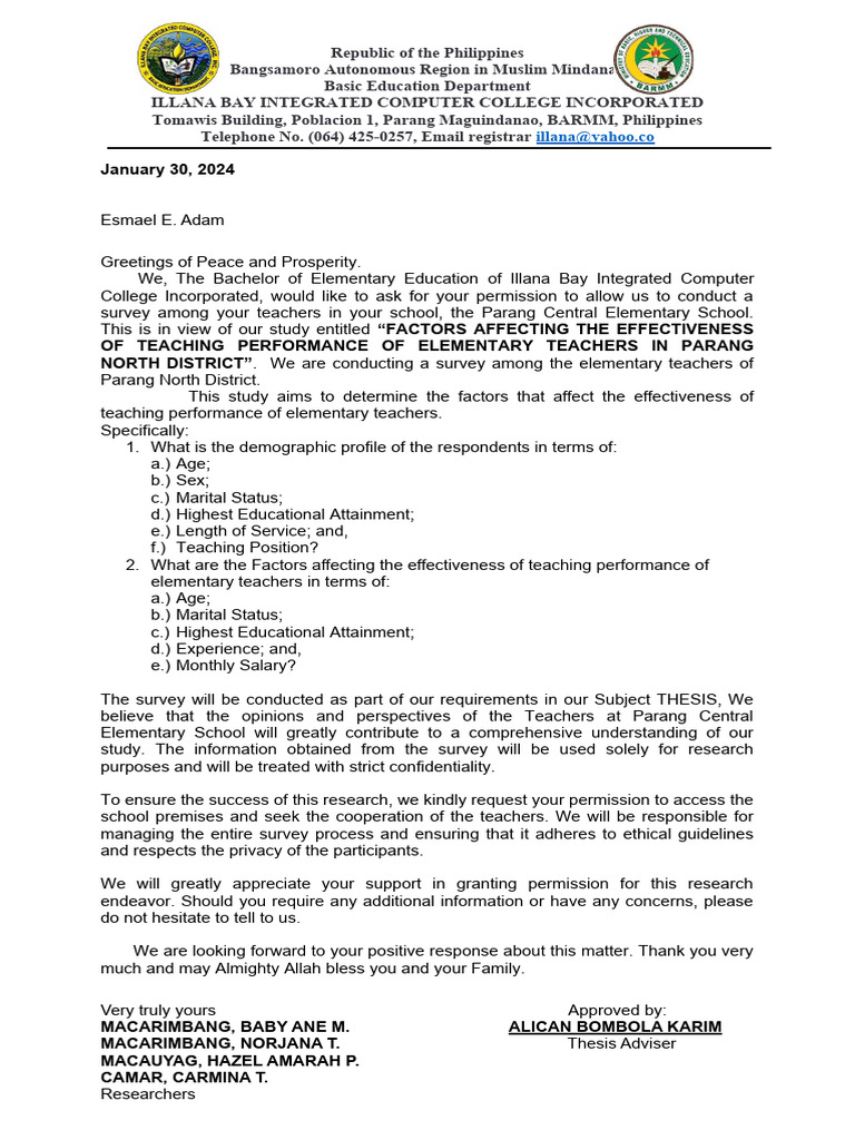 Survey Letter... | PDF