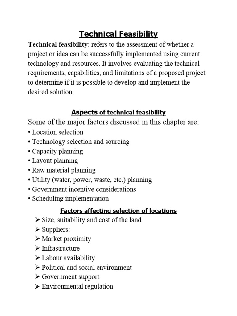 Technical Feasibility | PDF | Feasibility Study | Economies