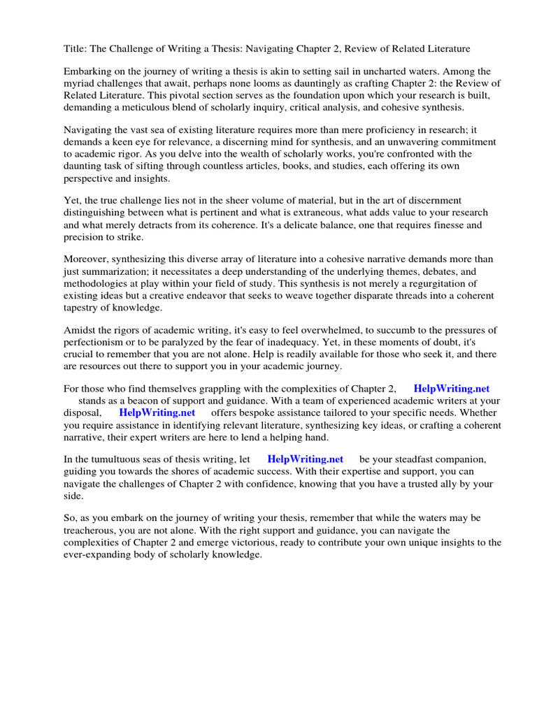 Example Chapter 2 Thesis Review Related Literature | PDF | Art | Computers