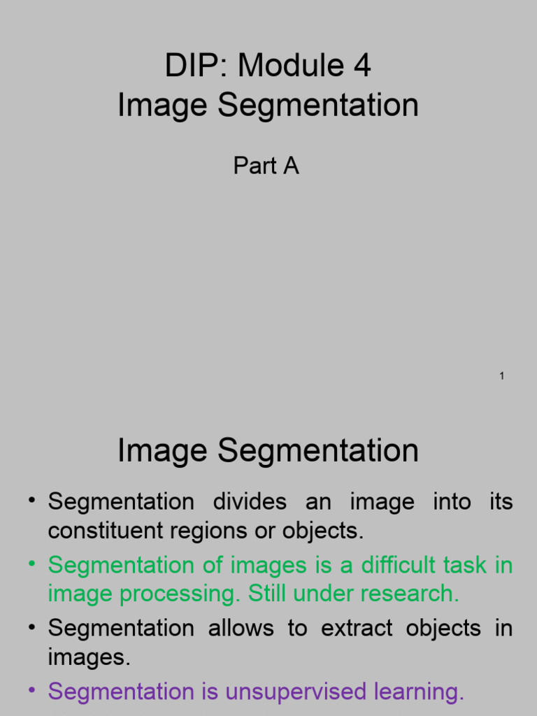 DIP Mod 4 Segment Part A | PDF | Image Segmentation | Cybernetics