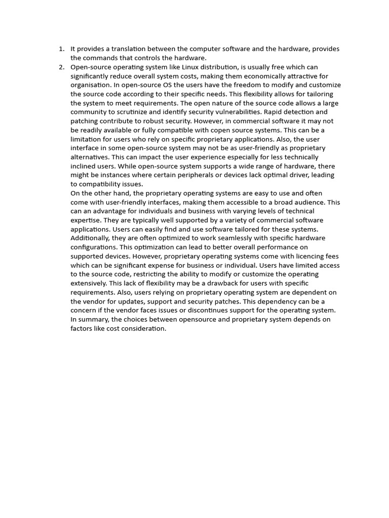software questions | PDF | Proprietary Software | Operating System