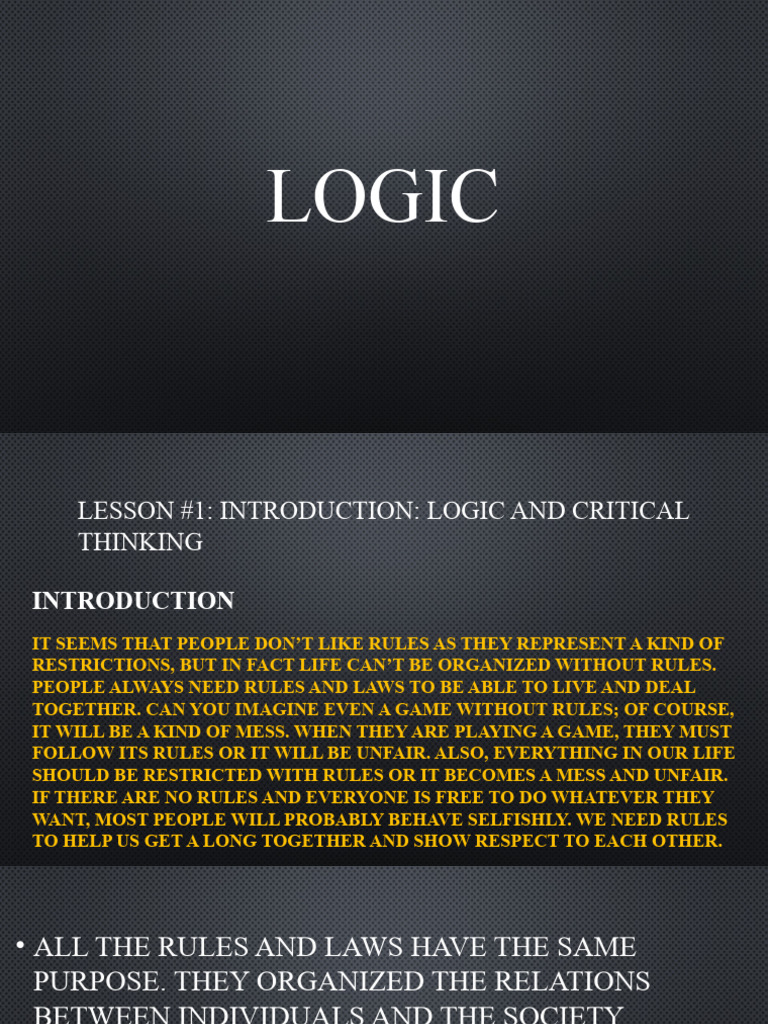 LOGIC | PDF | Logic | Reason