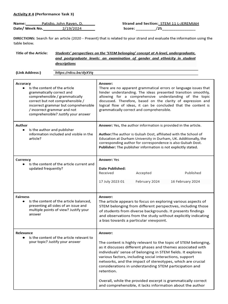 (Template) Activity # 4 (Performance Task 3) | Download Free PDF ...
