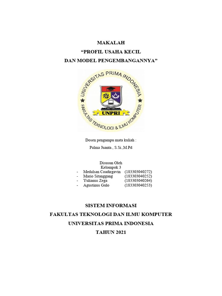 Profil Usaha Kecil dan Pengembangannya | PDF | Bisnis