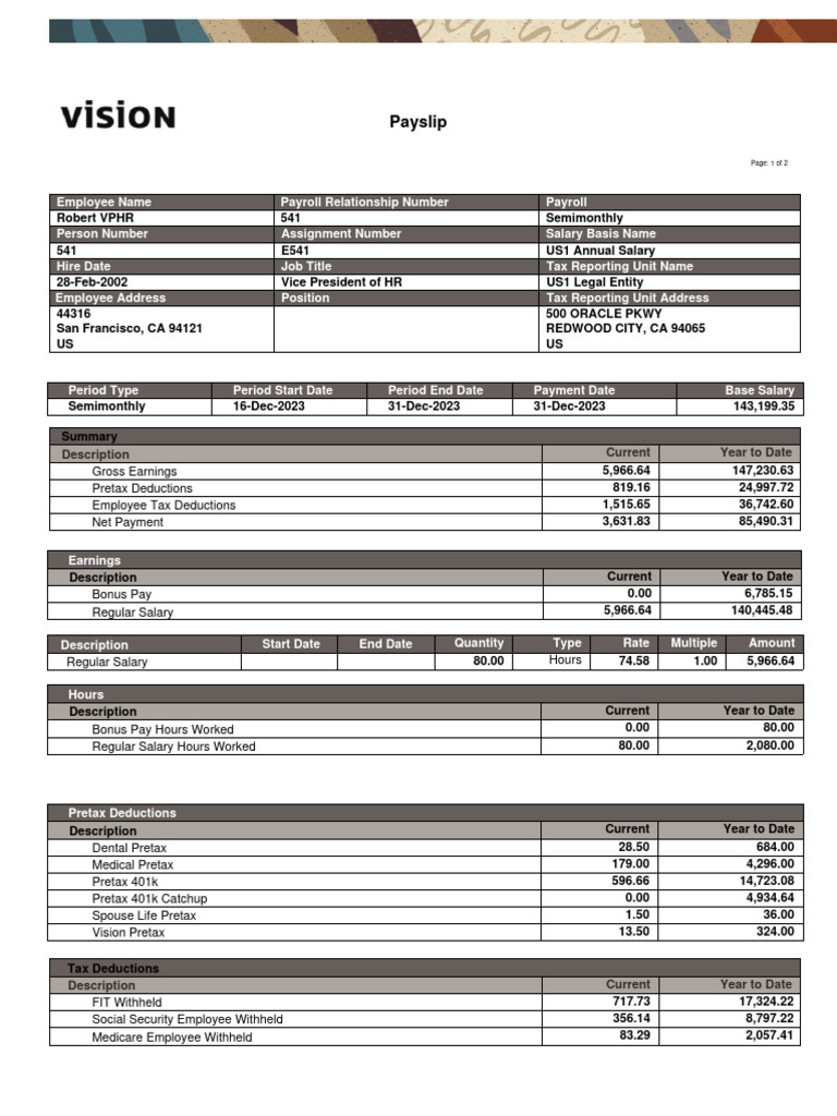 Oracle Fusion Payroll Reporting | PDF | Payroll Tax | Taxes