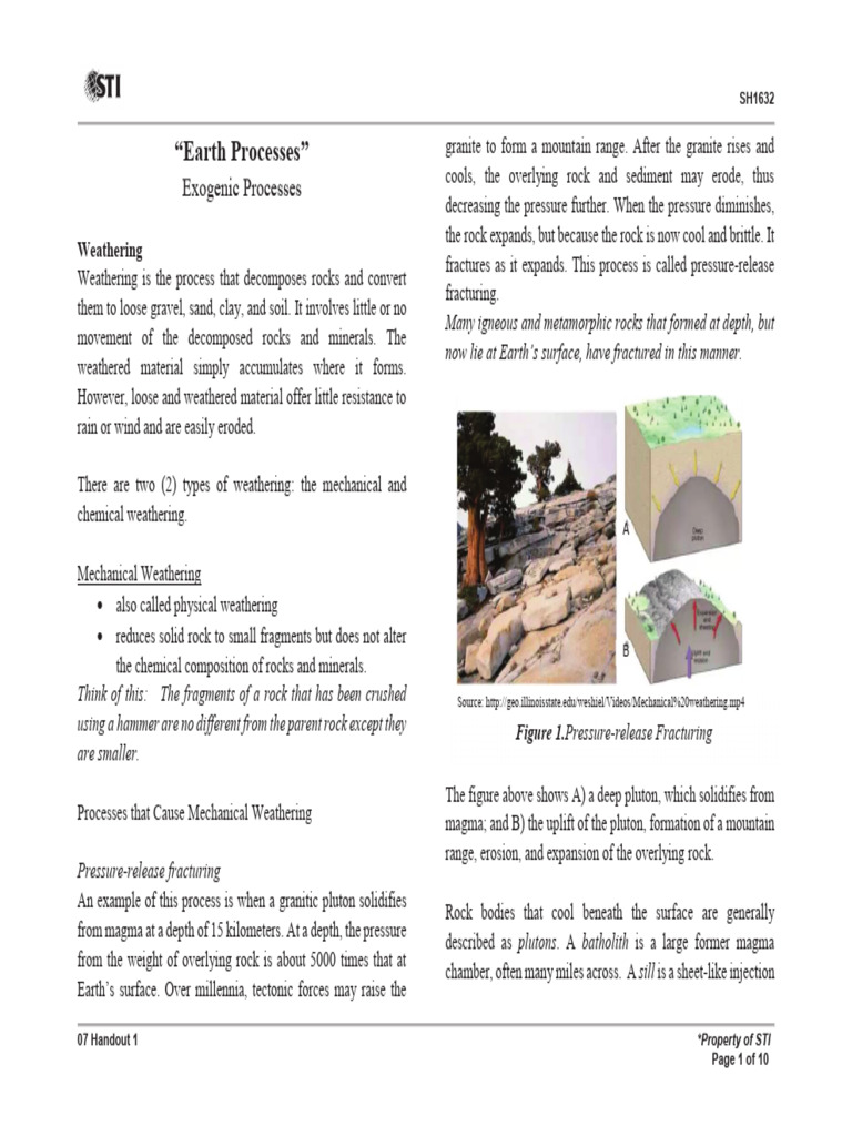 07 Handout 1 | PDF | Weathering | Rock (Geology)