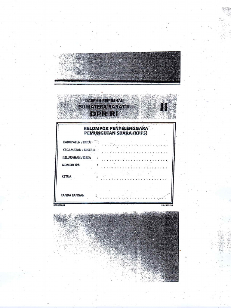 Contoh Surat Suara DPR RI | PDF