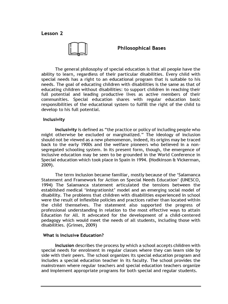 Module 2 Lesson 2 | PDF | Inclusion (Education) | Social Equality