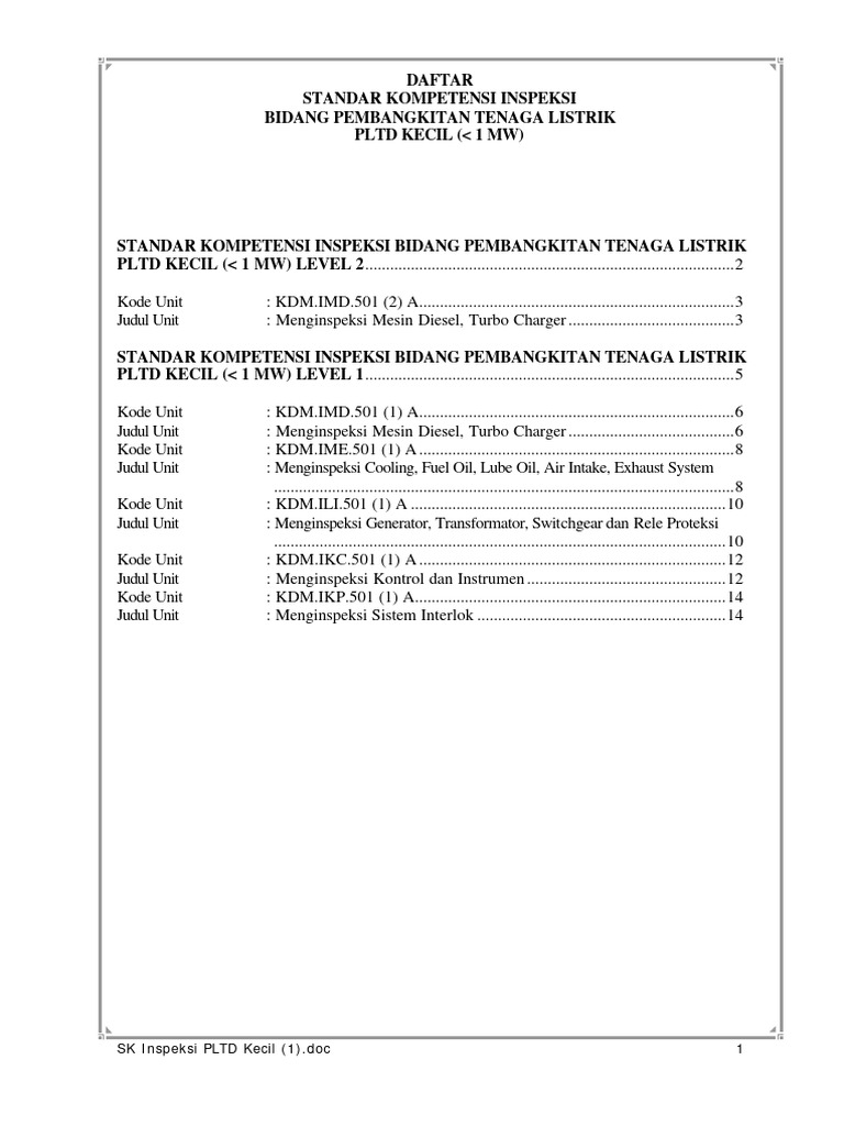 SK Inspeksi PLTD Kecil | PDF | Bisnis | Komputer