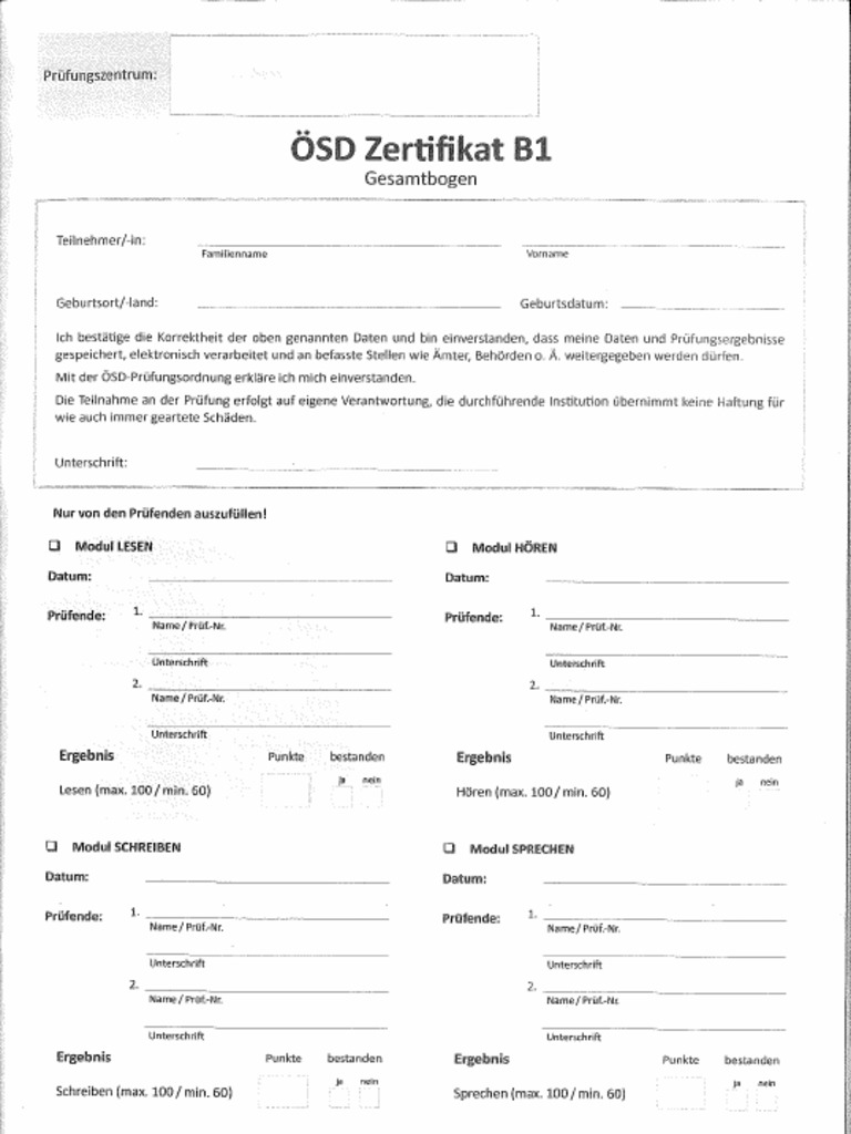 OSD Testi B1 | PDF