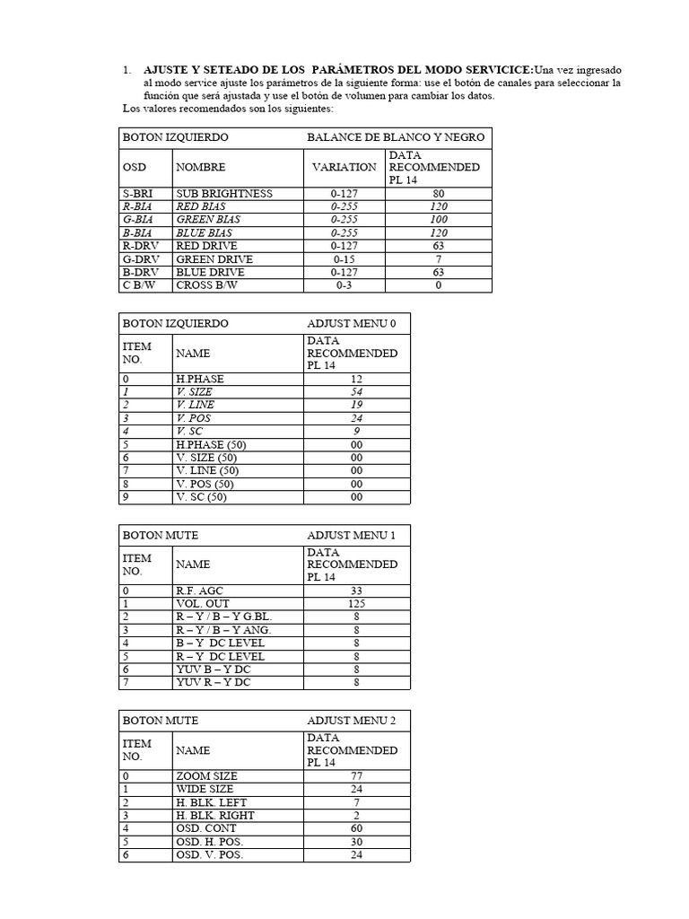 Modo Service La76818a Con Correccion Este - Oeste | PDF | Tecnología de ...
