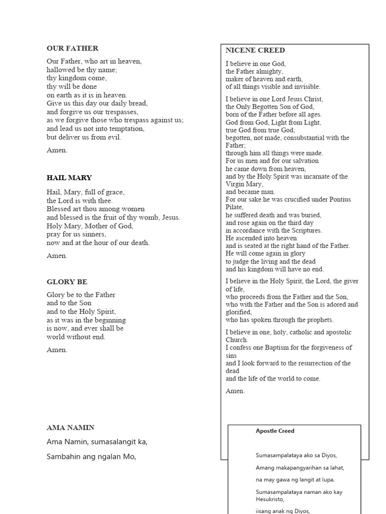 Basic Prayer | PDF | God The Father | Lord's Prayer