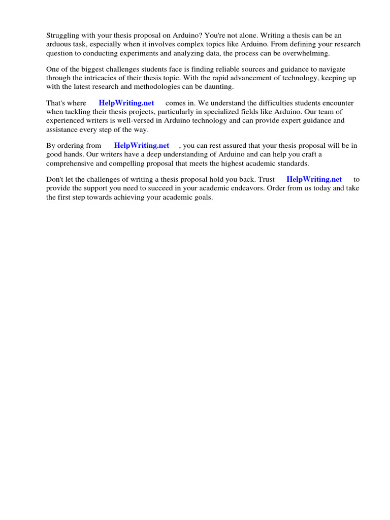 Thesis Proposal Using Arduino | PDF | Arduino | Thesis