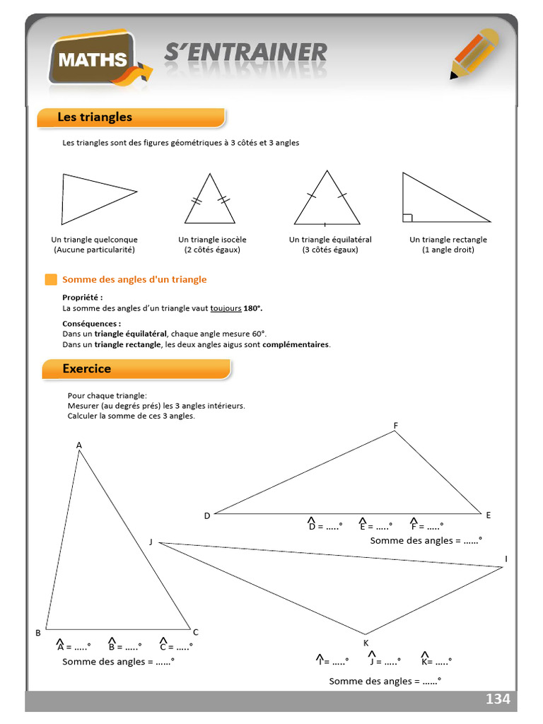 Cours sur les triangles pour 6ème | PDF | Triangle | Polytope