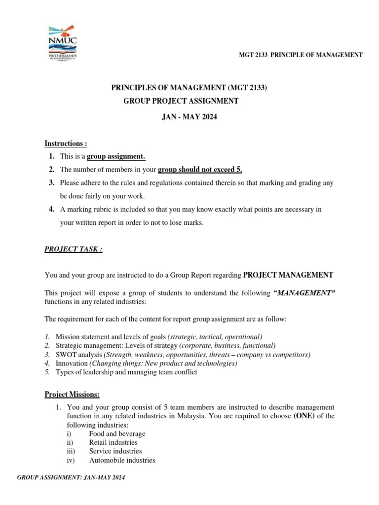 POM GROUP PROJECT_SESSION I_2024 | PDF | Swot Analysis | Citation