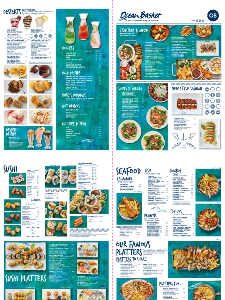 Ocean Basket Menu | PDF | Sushi | European Cuisine
