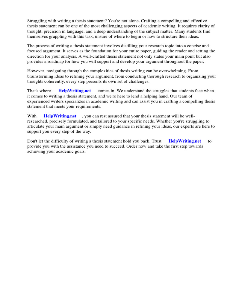 Good Way To Write Thesis Statement | PDF | Essays | Thesis