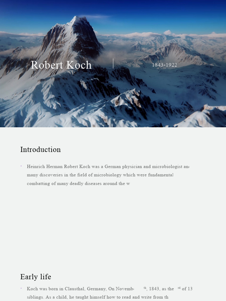 Robert Koch: Pioneer of Microbiology | PDF | Social Science | Philosophy
