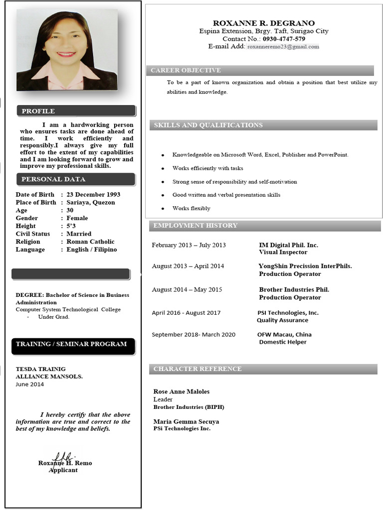 Roxanne Resume | PDF | Computing