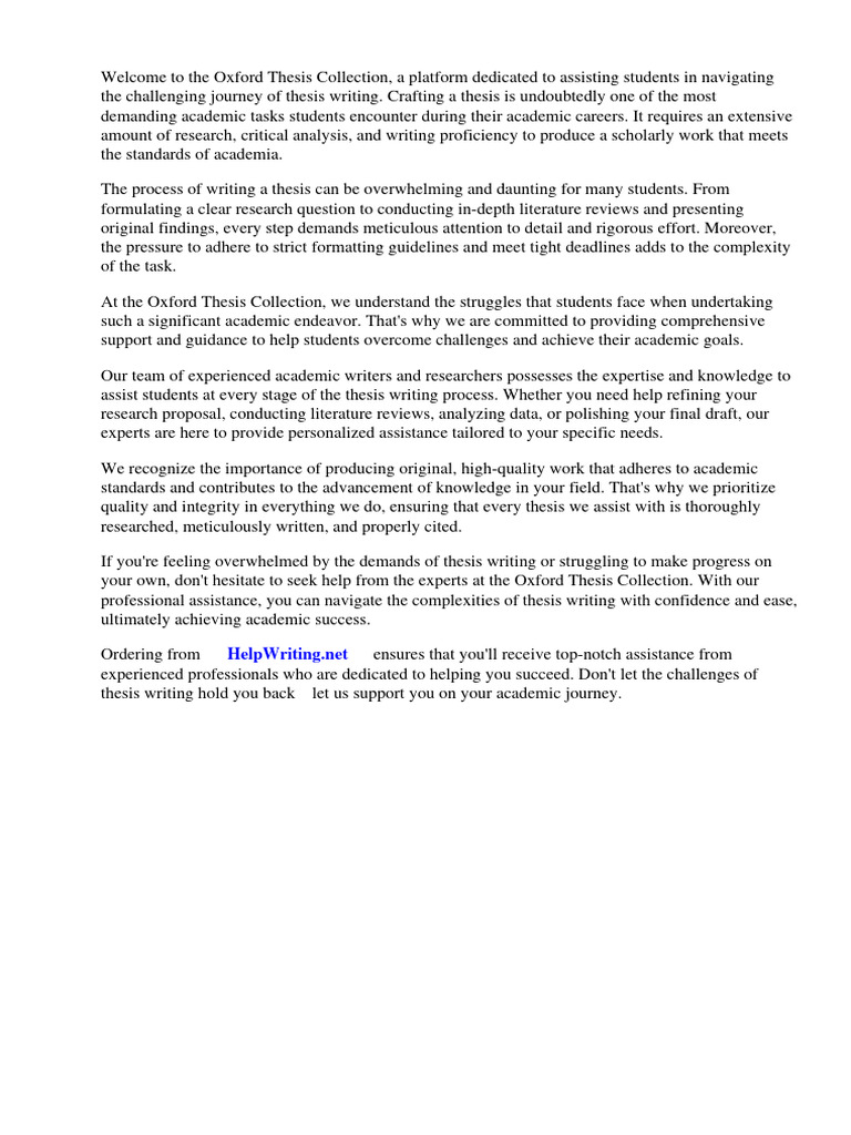 Oxford Thesis Collection | PDF | Thesis | Written Communication