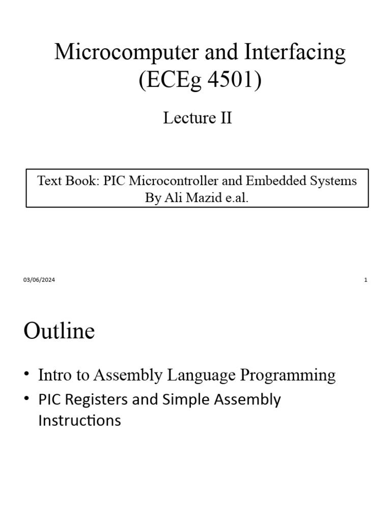 Lect2 - Intro To Assembly and Pic Registers - PV | PDF | Business ...