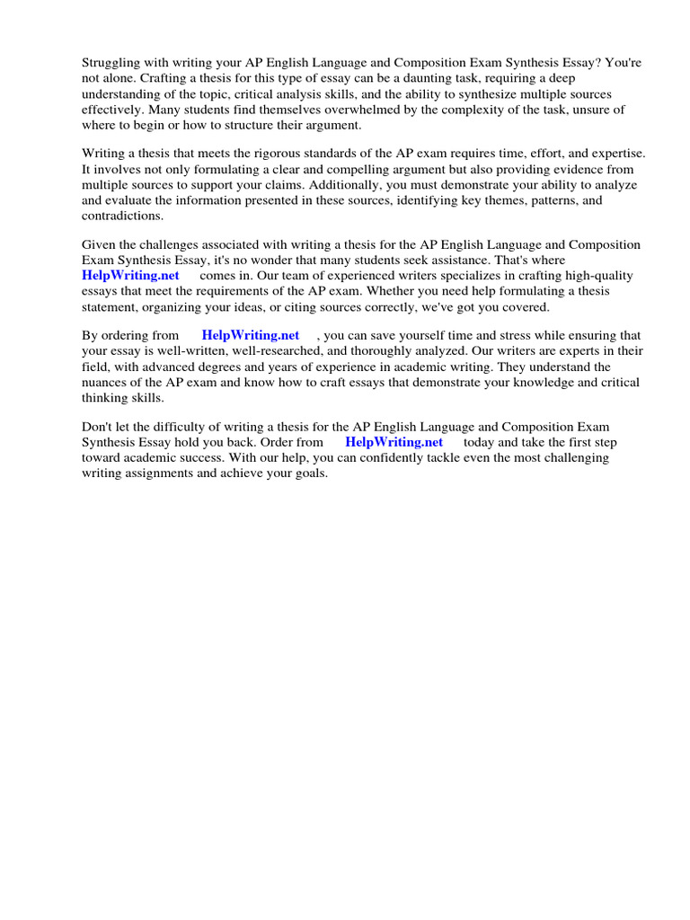 Mastering the AP Synthesis Essay | PDF | Essays | Rubric (Academic)