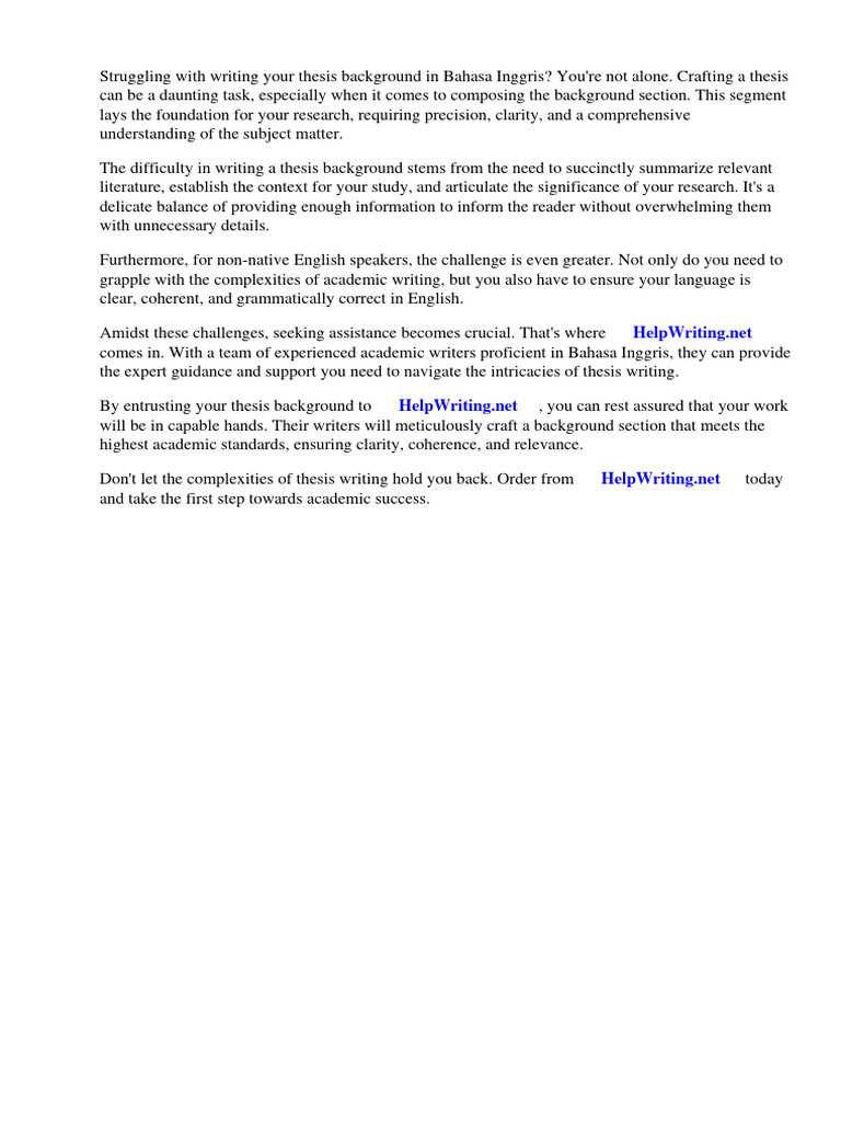Contoh Background Thesis Bahasa Inggris | PDF | Indonesian Language | Human Communication