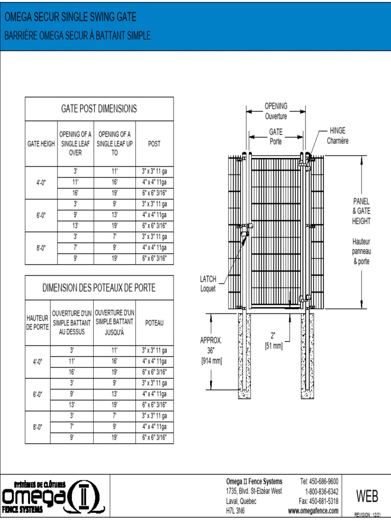 OmegaFence Omega Secur Single Swing Gate | PDF | Architectural Elements
