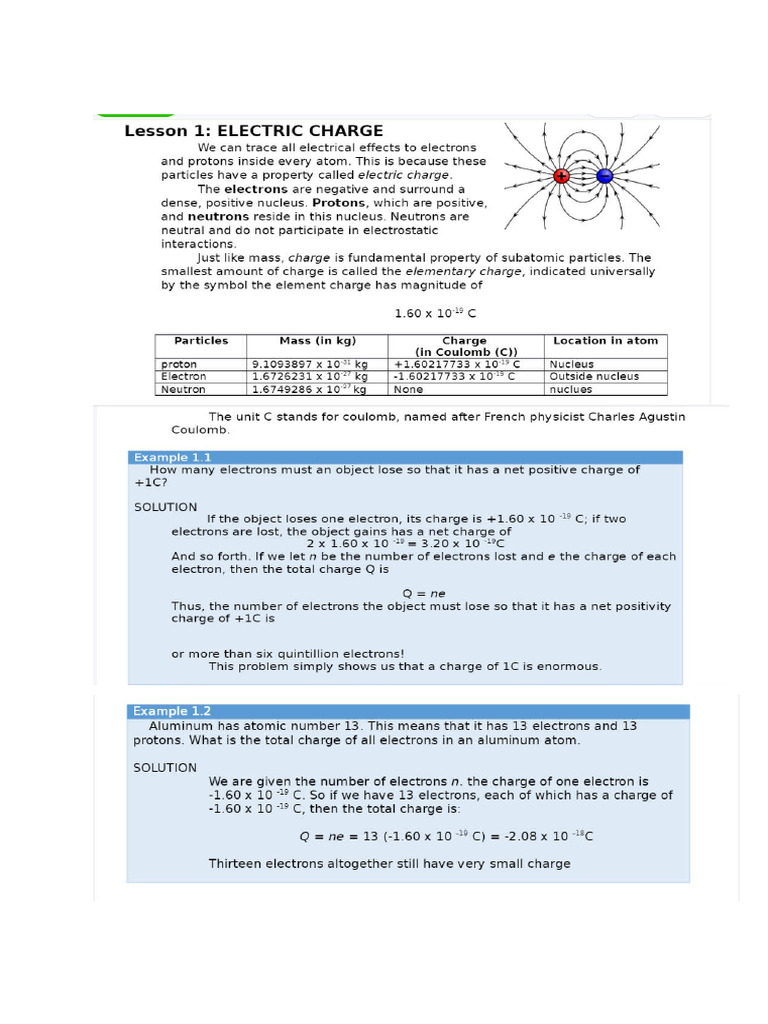 L1-2 - Electric Charge & Coulombs Law | PDF