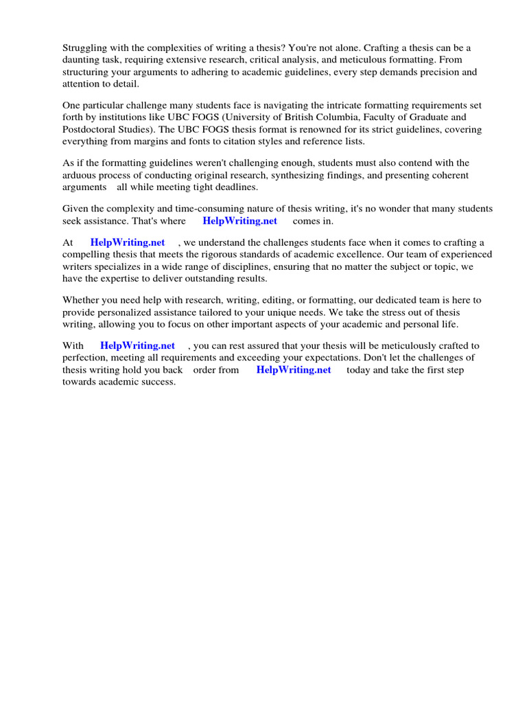 Ubc Fogs Thesis Format | PDF | Thesis | Groundwater