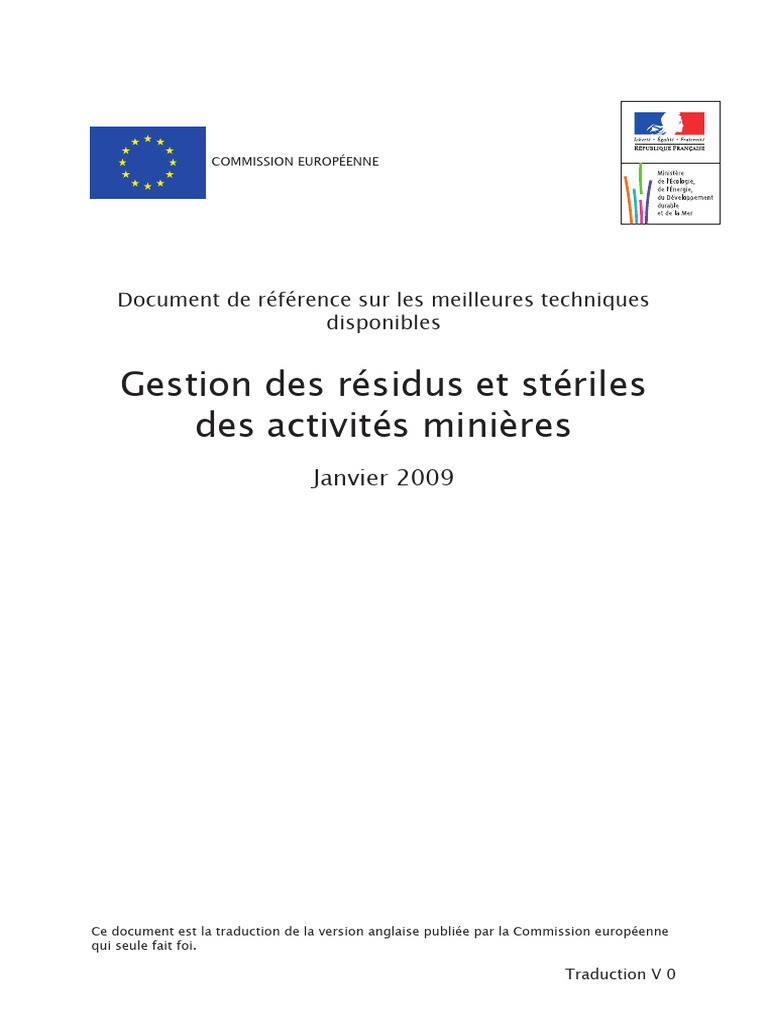 Gestion Des Résidus Et Stériles | PDF