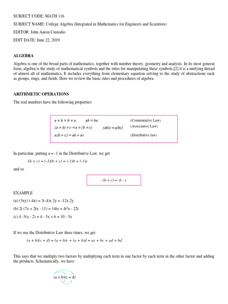 Algebra Mod | PDF | Algebra | Factorization