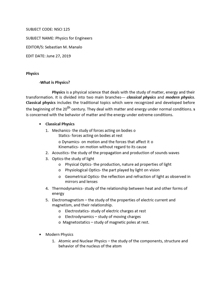 Physics Module | PDF | Euclidean Vector | Physics