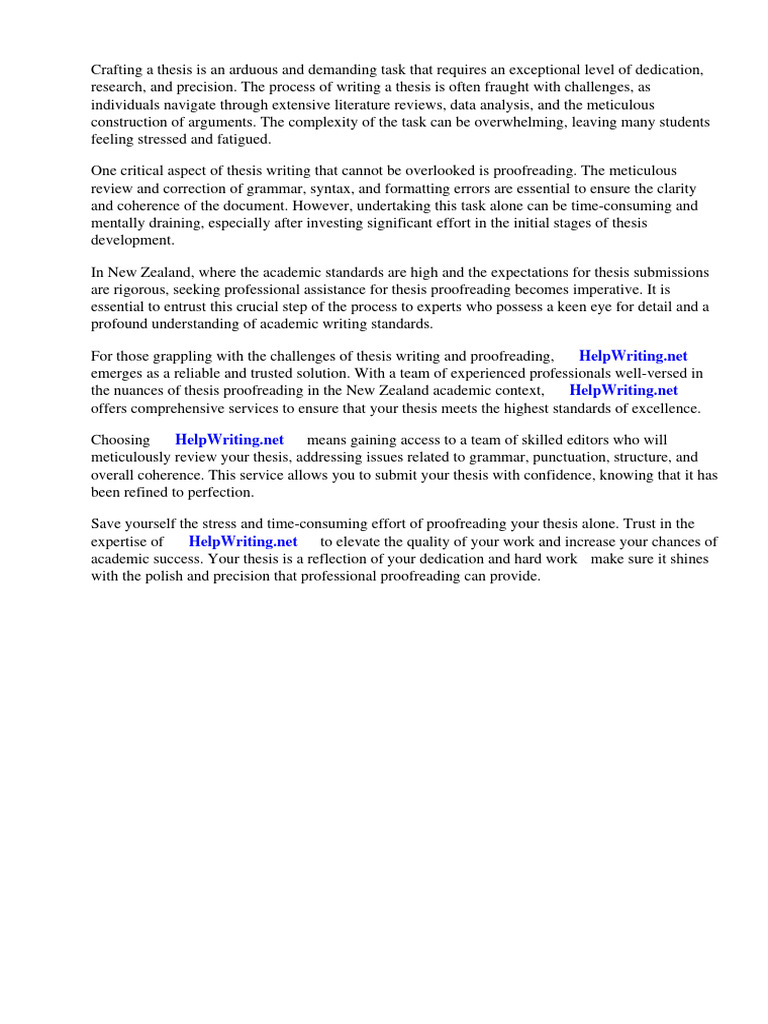 Thesis Proofreading NZ | PDF | Proofreading | Thesis